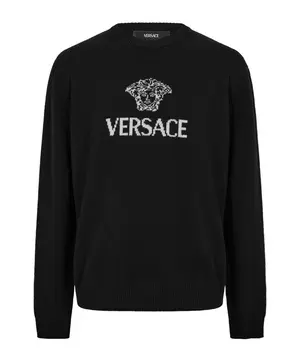 Versace Crew Neck Sweater With Medusa Detailing