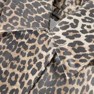 GANNI Shiny Trench Coat With Animal Print