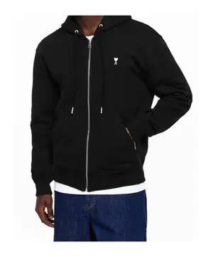AMI Paris Hooded Zip-up Sweatshirt