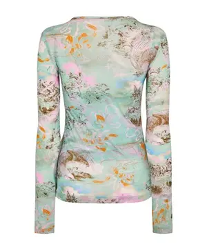 Off-White Double-layer Fabric Top - Multicolor