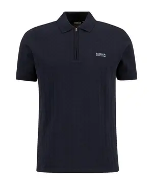 Barbour Zippered Short-sleeved Polo Shirt - Black