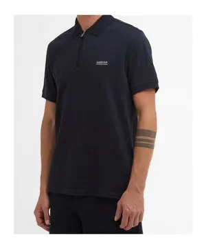 Barbour Zippered Short-sleeved Polo Shirt - Black