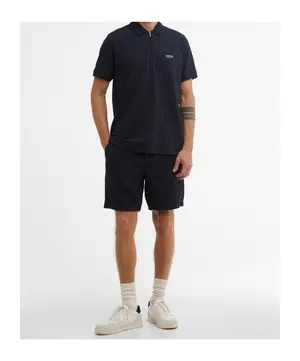 Barbour Zippered Short-sleeved Polo Shirt - Black
