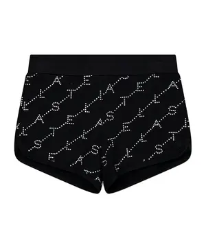 Stella McCartney Monogrammed Fleece Jogger Shorts - Black