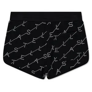 Stella McCartney Monogrammed Fleece Jogger Shorts - Black
