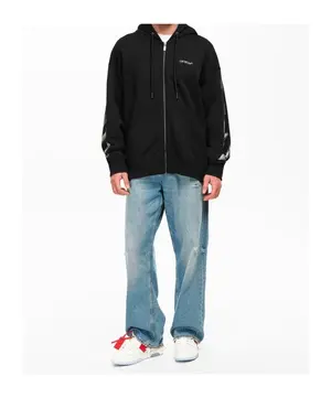 Off-White Front Zip-up Sweatshirt