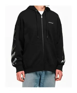 Off-White Front Zip-up Sweatshirt