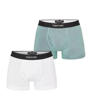 TOM FORD Plain Cotton Boxer Briefs, 2-pack - White
