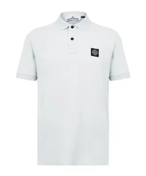 Stone Island Cotton Compass Logo Polo Shirt - White