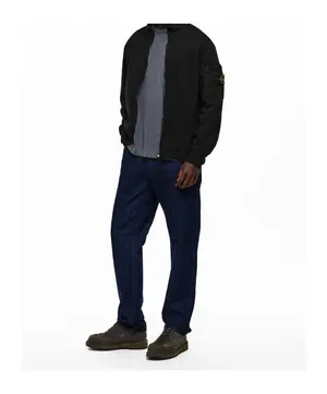 Stone Island Logo Zip-up Sweatshirt