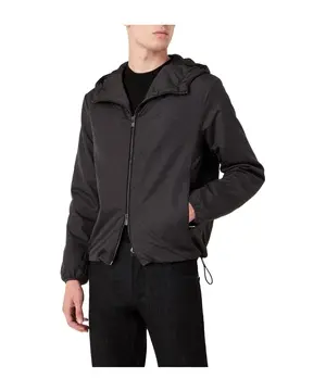 Emporio Armani Windproof And Waterproof Hooded Jacket With Printed Design