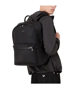 Emporio Armani Windproof And Waterproof Hooded Jacket With Printed Design