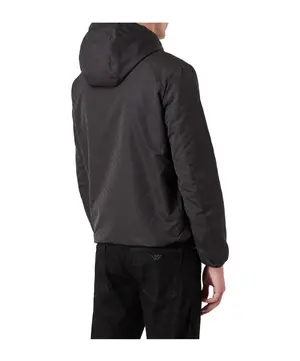 Emporio Armani Windproof And Waterproof Hooded Jacket With Printed Design