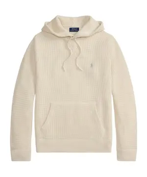 Polo Ralph Lauren Overhead Cotton Wool Knitted Hoodie - Nude