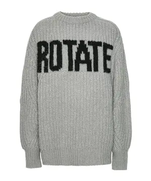 ROTATE BY BIRGER CHRISTENSEN Logo Long-sleeve Sweater - Gray