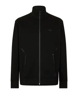 Hugo Boss Skaz Mirror Short Sleeve Zip Hoodie - Black