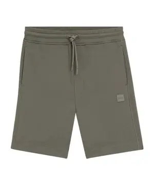 Hugo Boss Mid-length Elasticated Drawstring Fleece Shorts - Green
