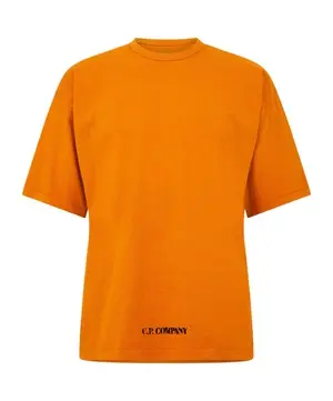 C.P. COMPANY Logo Crew Neck T-shirt - Orange