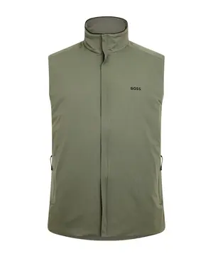 Hugo Boss Stand-collar Sleeveless Vest - Green