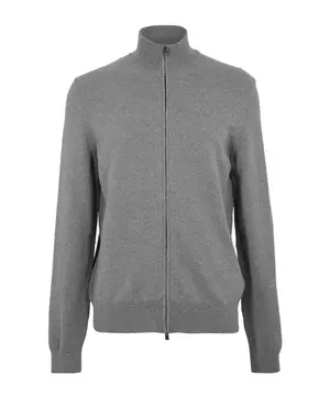 Hugo Boss Zip-up Knit Jacket - Gray