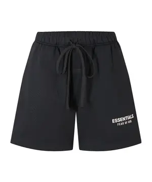 Fear Of God Logo Drawstring Shorts - Black