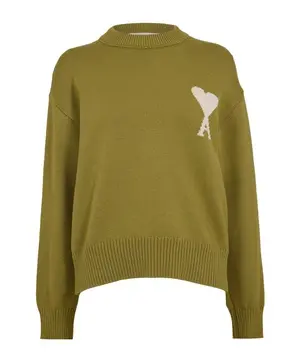 AMI Paris Crew Neck Sweater - Green