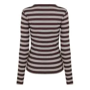 GANNI Striped Long Sleeve T-shirt