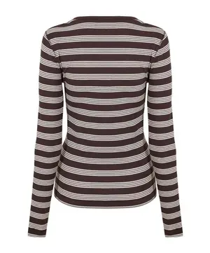 GANNI Striped Long Sleeve T-shirt
