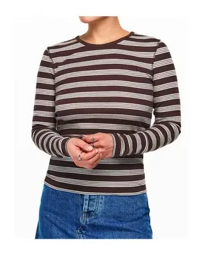 GANNI Striped Long Sleeve T-shirt