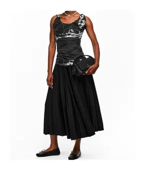 VIVIENNE WESTWOOD Sleeveless Ruched Floral Top - Black
