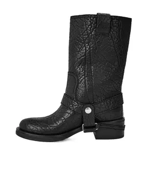 Miu Miu Leather Ankle Boots With Buckle Detailing - Black