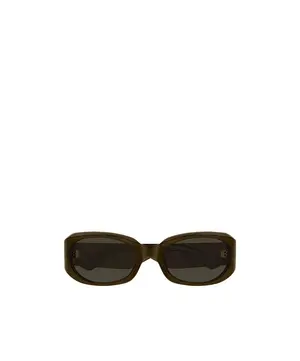 Saint Laurent Oval Sunglasses With Logo Detail