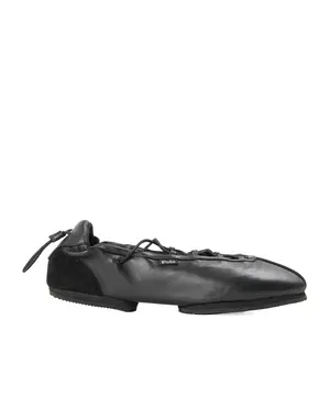 Polo Ralph Lauren Lace Up Ballet Flats - Black
