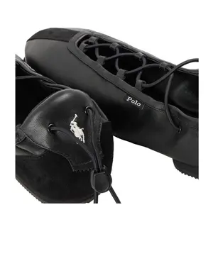Polo Ralph Lauren Lace Up Ballet Flats - Black