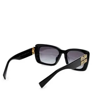 Miu Miu Rectangle Sunglasses With Gold Tone Logo Detail