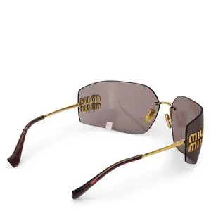 Miu Miu Logo Detail Rimless Sunglasses