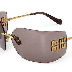 Miu Miu Logo Detail Rimless Sunglasses