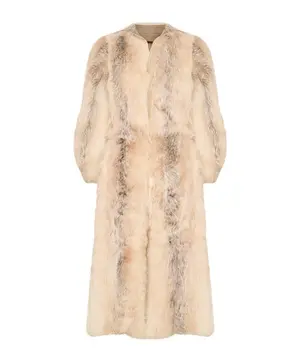 Fendi Long Fur Coat - Nude