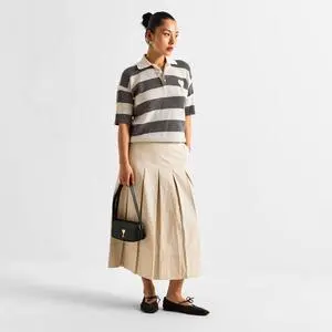 AMI Paris Striped Knit Polo Shirt