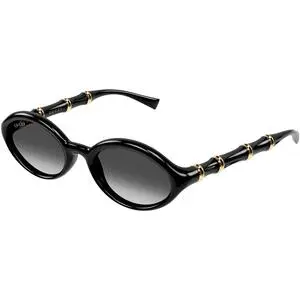 Gucci Oval Sunglasses With Logo Detail - Black