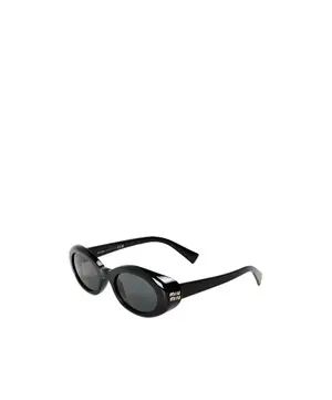 Miu Miu Oval Sunglasses - Black