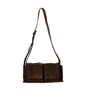 Miu Miu Suede Crossbody Bag - Black