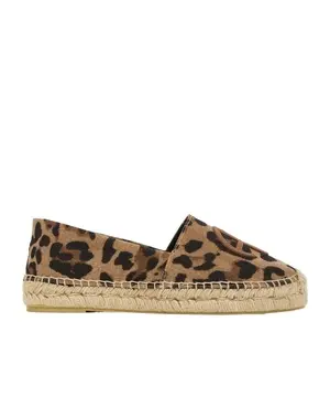 ANINE BING Paloma Straw Sandals - Leopard