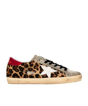 GOLDEN GOOSE Leopard Print Leather Sneakers