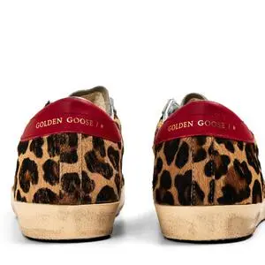 GOLDEN GOOSE Leopard Print Leather Sneakers