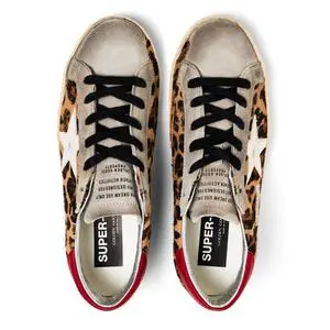 GOLDEN GOOSE Leopard Print Leather Sneakers