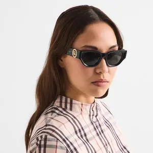 Burberry Square Frame Sunglasses With Gold Tone Embellishment