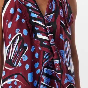 Bottega Veneta Fish Silk Twill Top - Red
