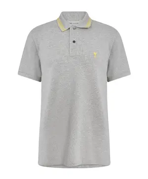 AMI Paris Short-sleeved Polo Shirt - Gray