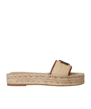 Ralph Lauren Flatform Sandals With Logo Detail